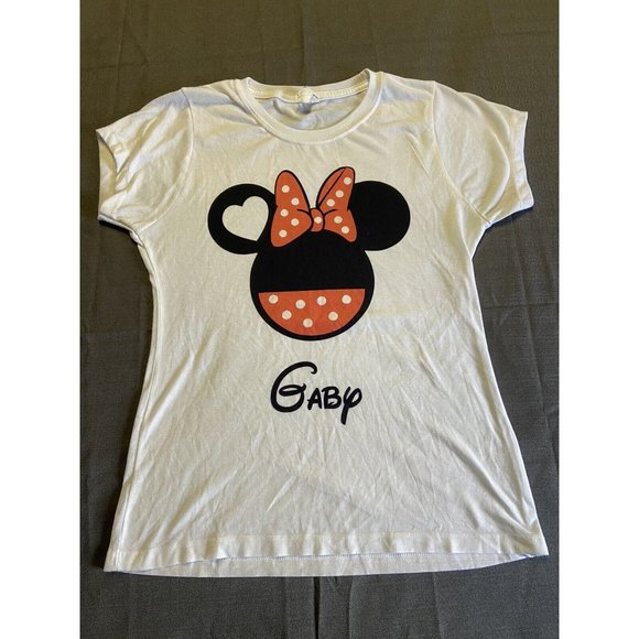 clabeck | Tops | Gaby Disney Minnie Mouse Themed White Graphic Crew ...